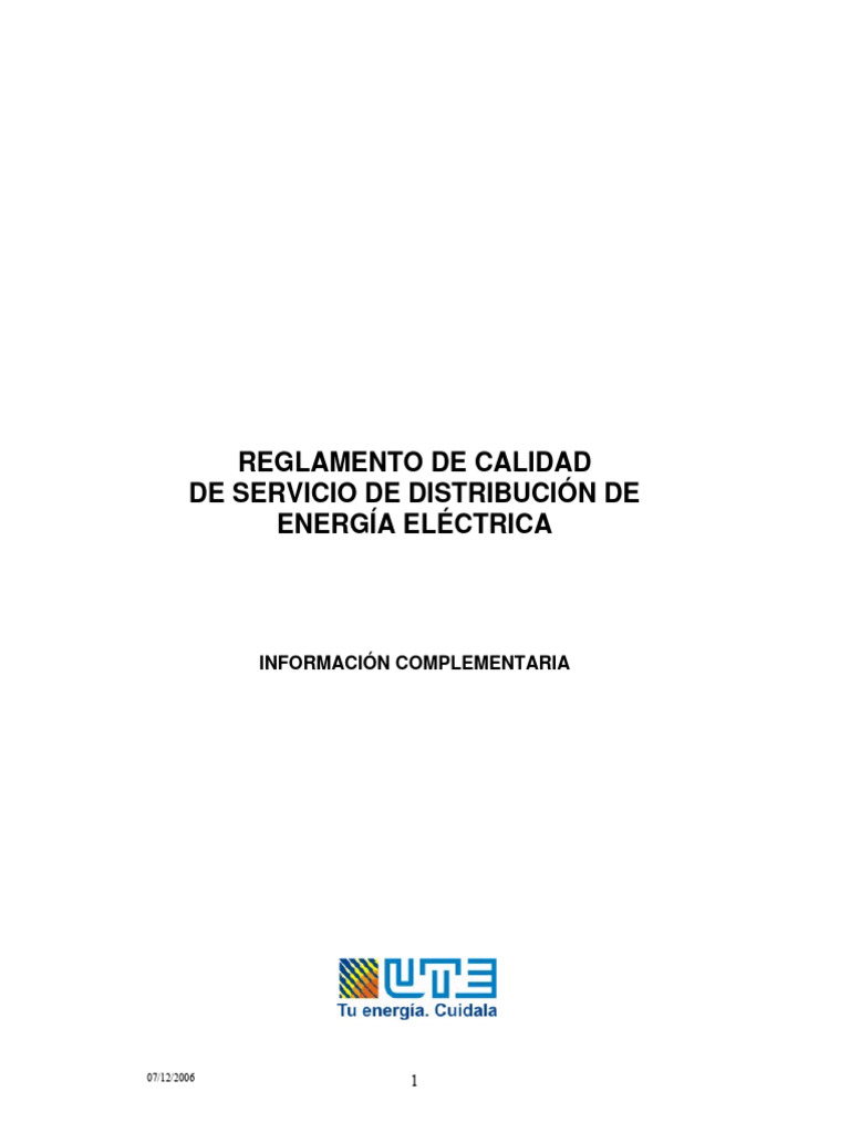 Reglamento de Calidad | PDF | Ingenieria Eléctrica | Los consumidores