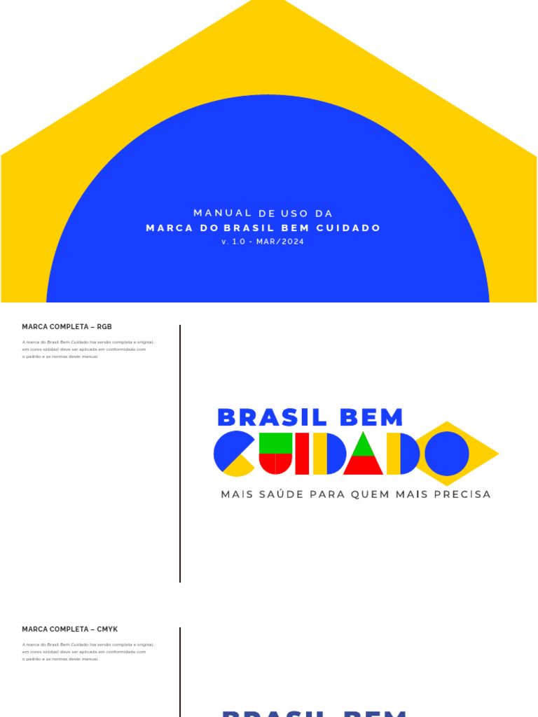 Manual de Identidade Visual - Brasil Bem Cuidado - IDV | PDF | Cor | Brasil