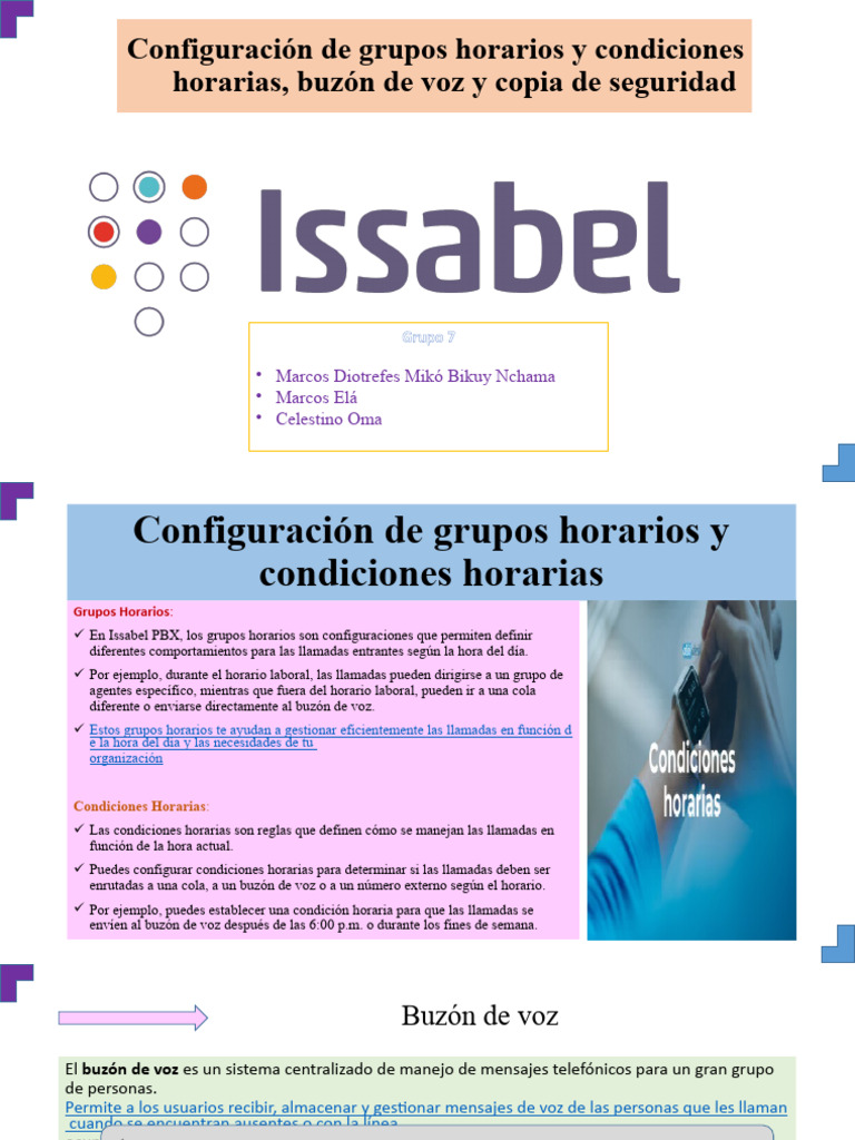 Configuración de Grupos Horarios y Condiciones Horarias en Issabel | PDF | Mensaje de voz ...