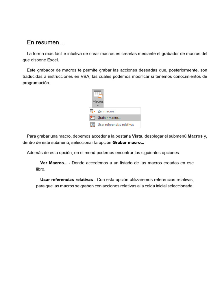 Macros | PDF | Macro (informática) | Microsoft Excel Macros | PDF | Macro (informática) | Microsoft Excel