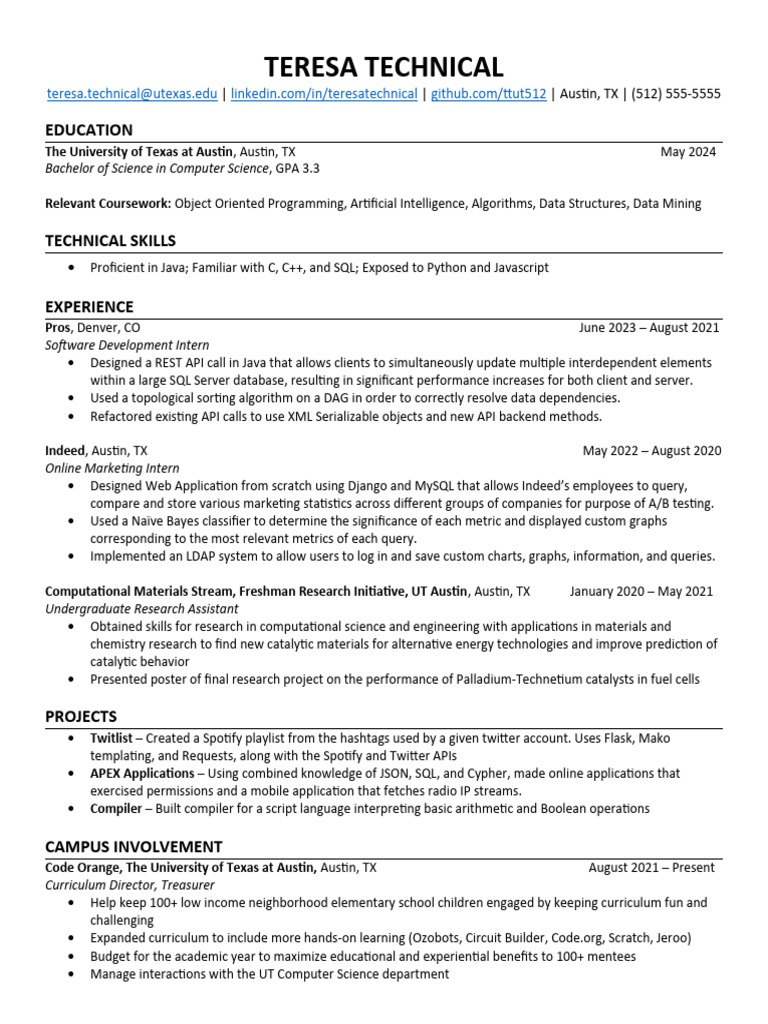 Teresa Technical Resume | PDF | Web Application | Sql