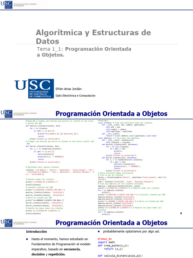 Tema1 1 POO Clases Python | PDF | Objeto (informática) | Clase ...