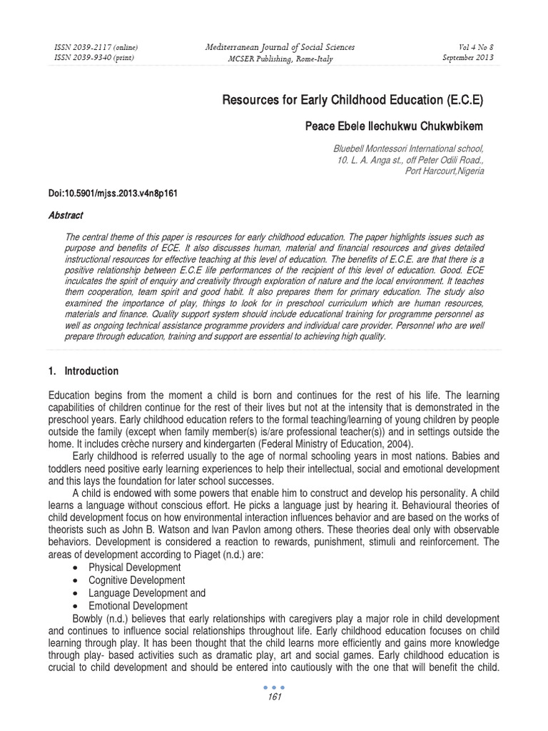 Resources For Early Childhood Education ECE | PDF | Early Childhood ...