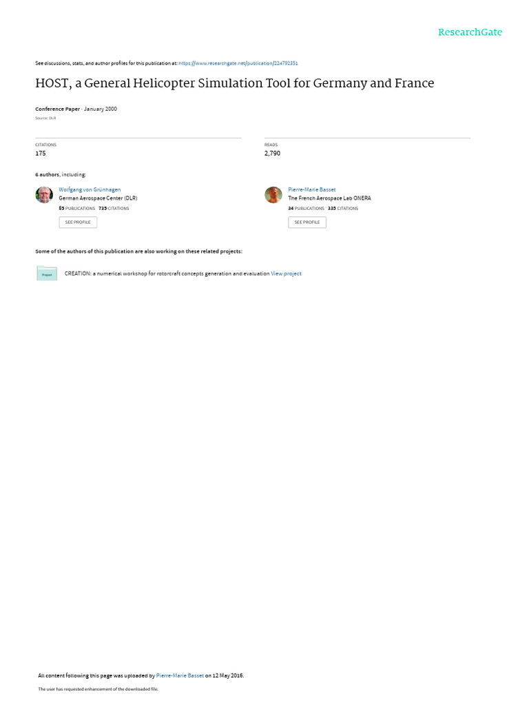 801 Host A General Helicopter Simulation Tool For Germany and France Benoit 2000 - Host | PDF ...