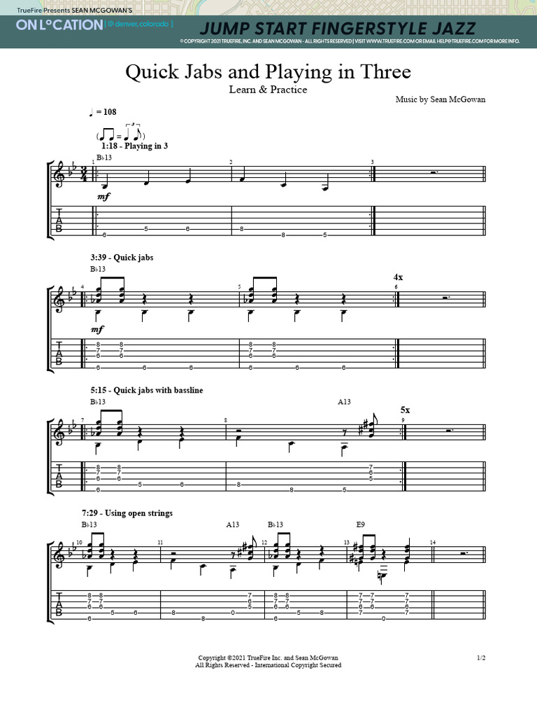 13 Quick Jabs and Playing in Three - Learn & Practice | PDF | Musicology