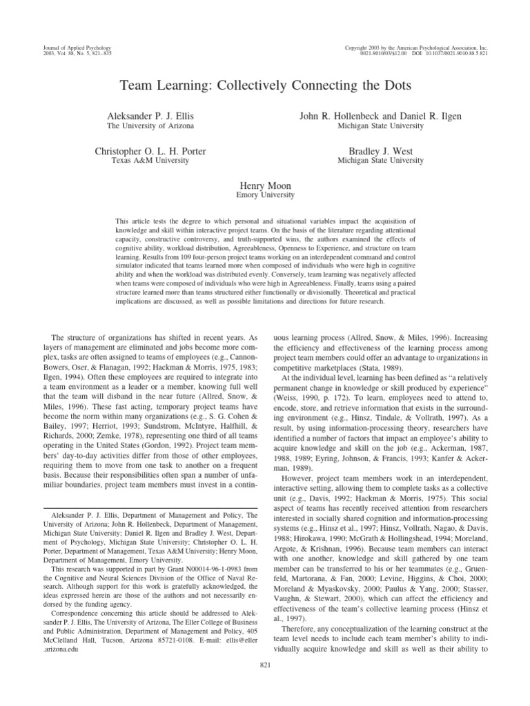 L9 (4) Team Learning | PDF | Learning | Cognition