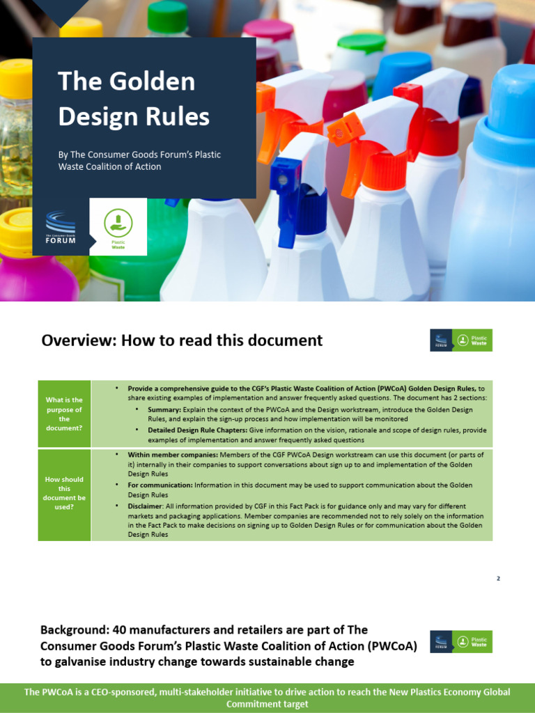 CGF PWCoA - Golden Design Rules Fact Pack March 2022 | PDF | Recycling ...