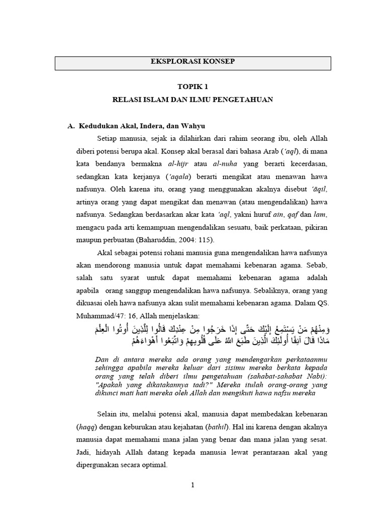 Eksplorasi Konsep TOPIK 1 | PDF | Filsafat | Sains & Matematika