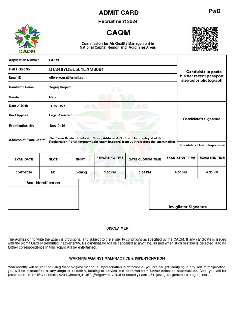 DL 2407 Del 501 Lam 3091 | PDF | Identity Document | Disability