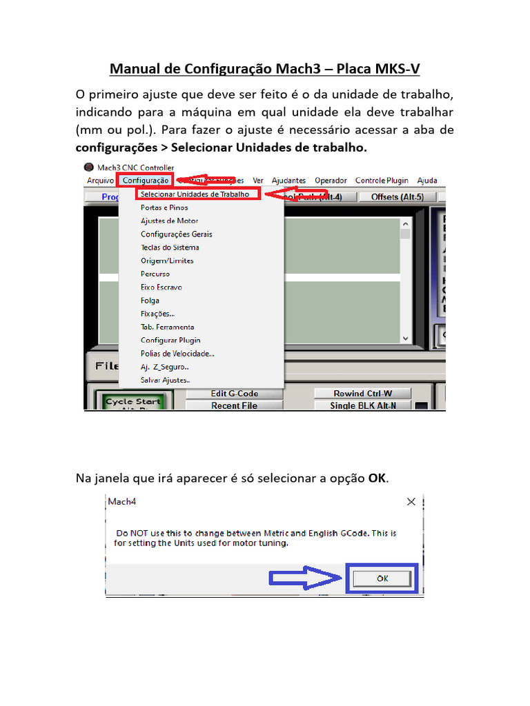 Manual de Configuração Mach3 Placa MKS-V | PDF | Janela (informática ...