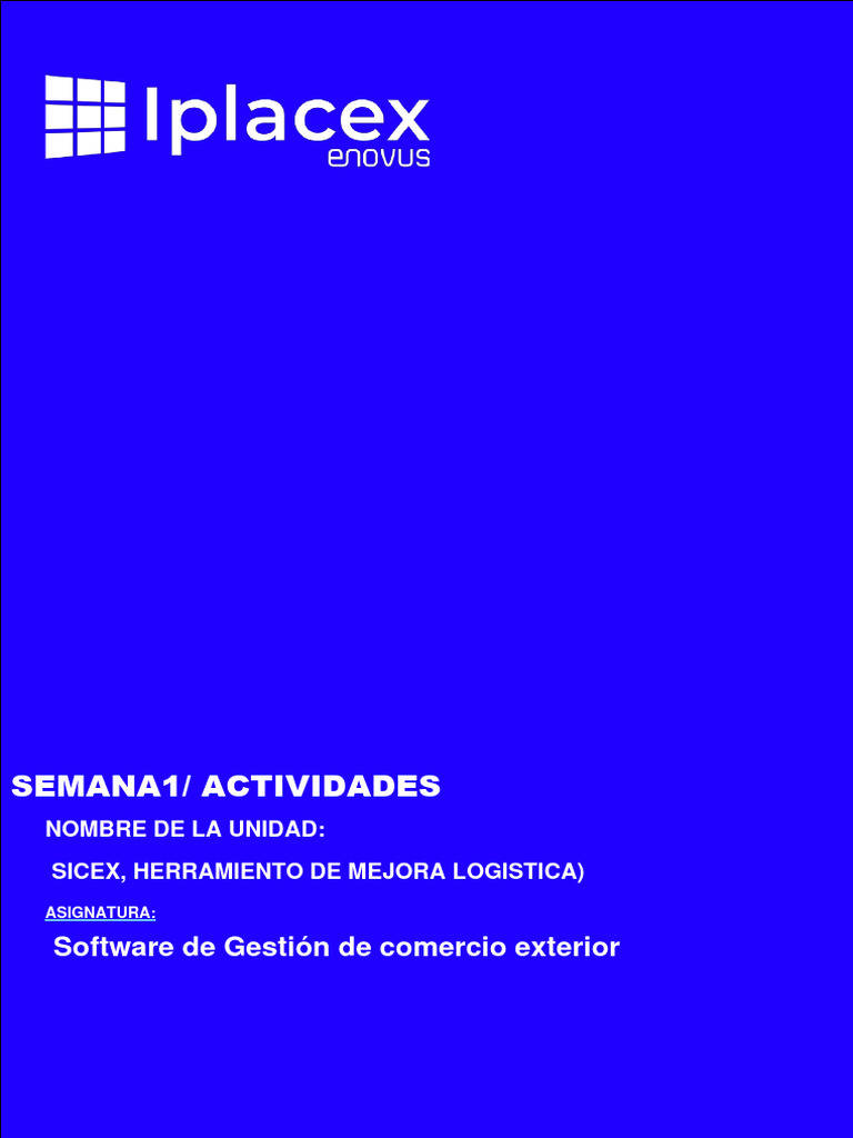 Semana1/ Actividades: Software de Gestión de Comercio Exterior | PDF ...