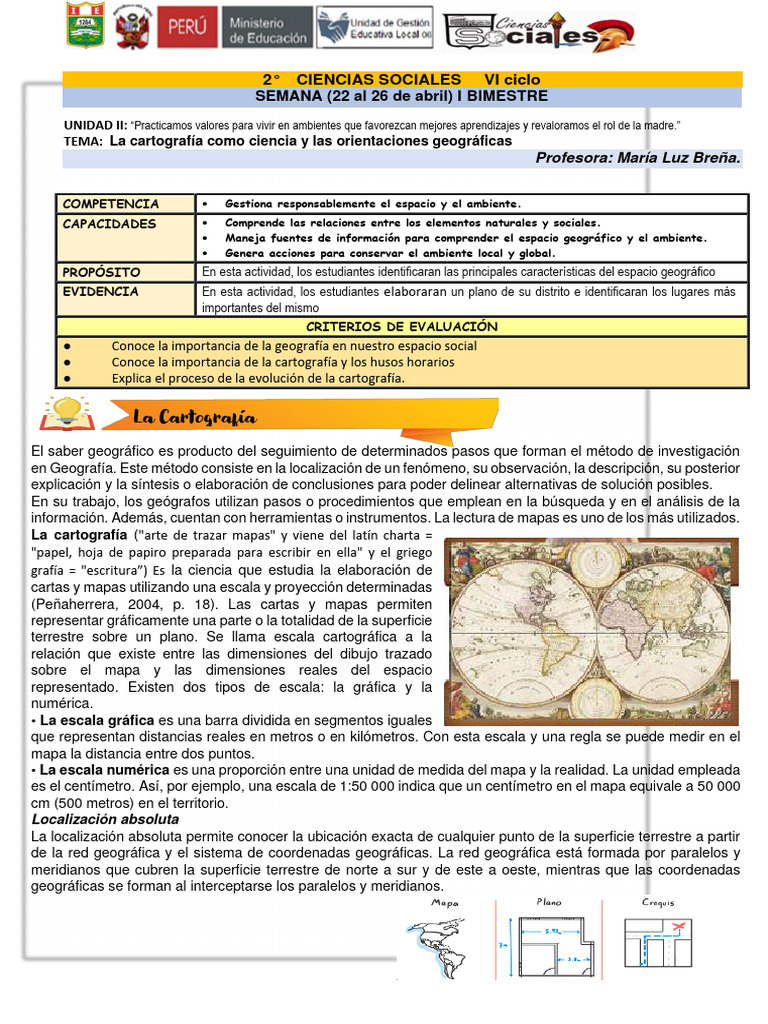 Importancia de la Cartografía en Geografía | PDF | Mapa | Hora
