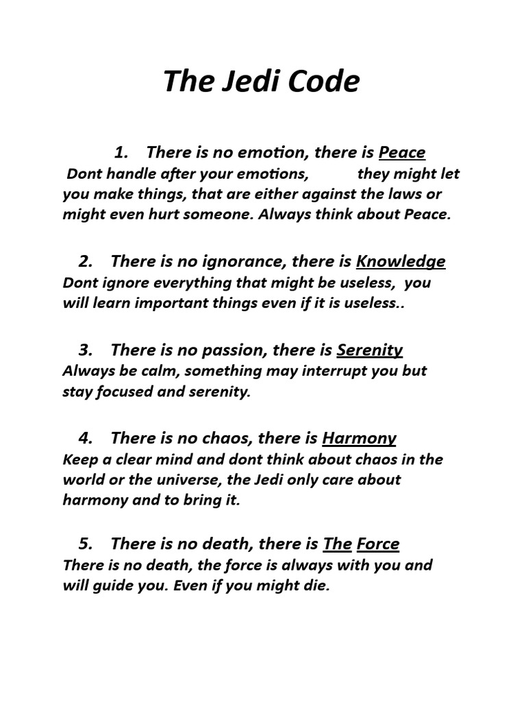 The Jedi Code Kopie | PDF