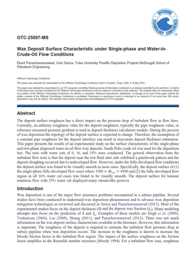 Roughness Vs Wax Thickness | PDF | Flow Measurement | Heat Transfer