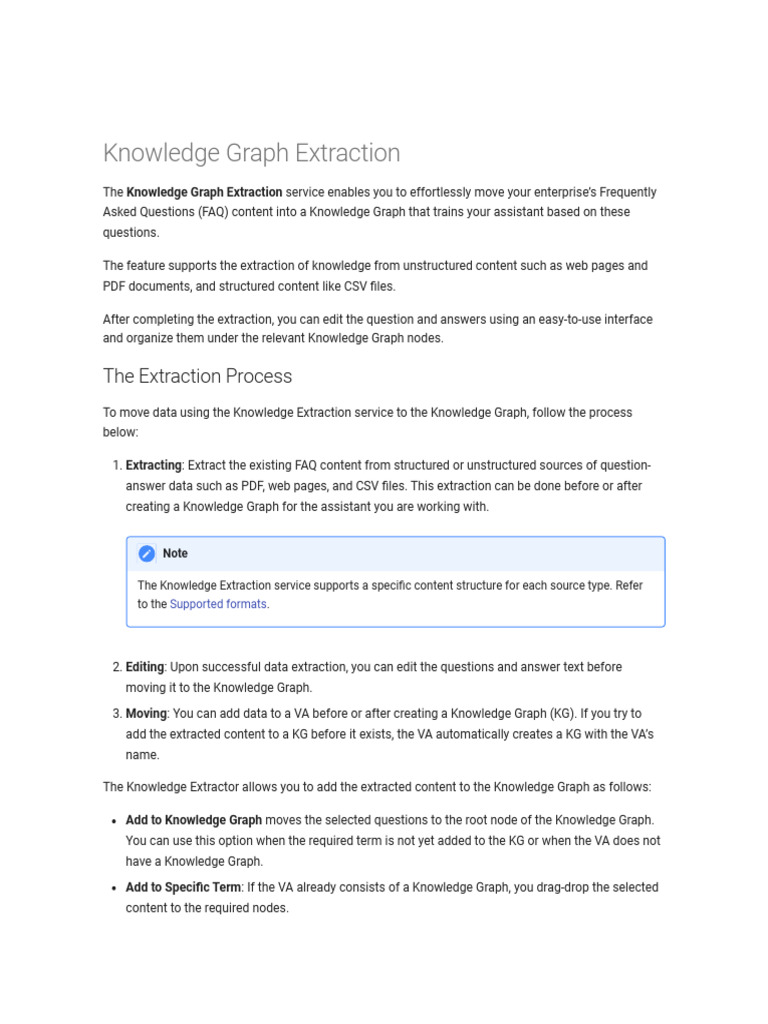 Knowledge Extraction - Kore Ai Docs | PDF | Html | Annotation