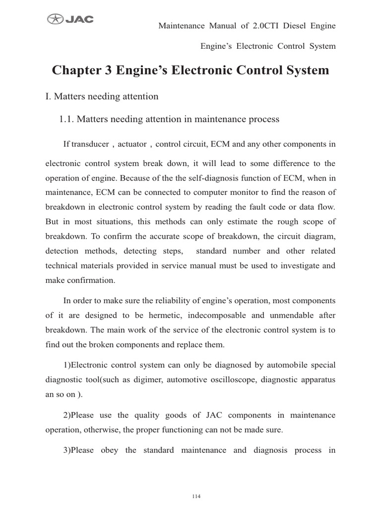 Diesel Engine Electronic Control Guide | PDF | Electrical Resistance ...