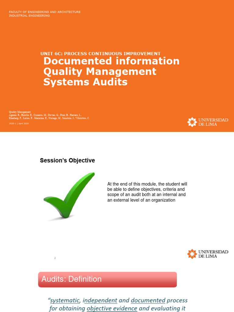 2020 UNIT 6-C - Documented Information and Audits | PDF | Audit | Iso 9000 2020 UNIT 6-C - Documented Information and Audits | PDF | Audit | Iso 9000