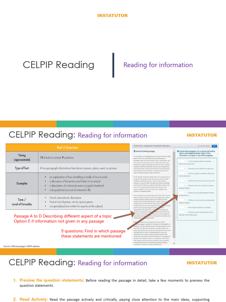 CELPIP Reading - Understanding Task 3 | PDF