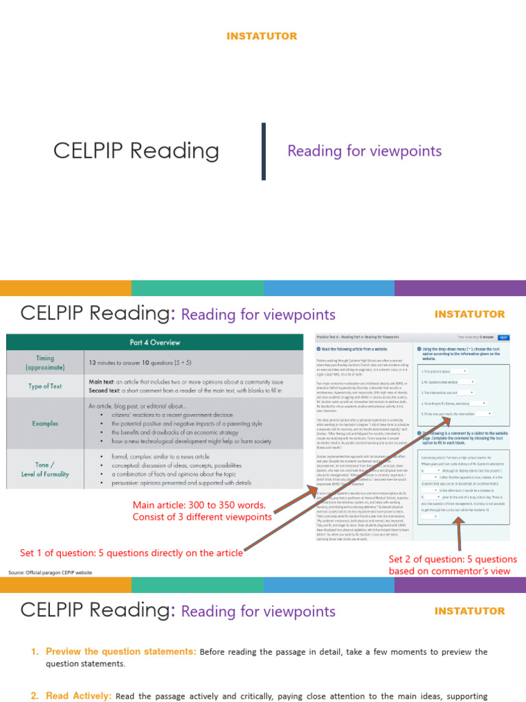 CELPIP Reading - Understanding Task 4 | PDF