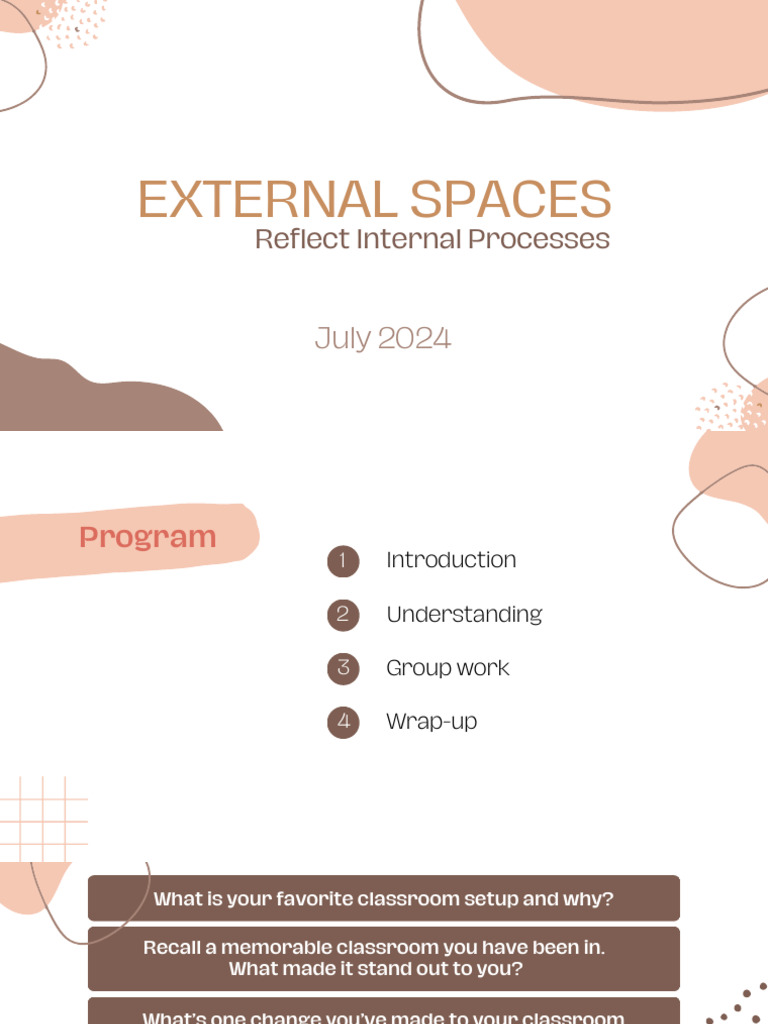 External Spaces Reflect Internal Processes | PDF | Classroom | Learning