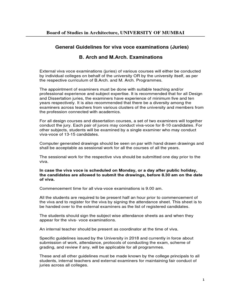 General Guidelines For All External Viva-Voce Examinations (Juries) 01.02.2024 | PDF | Thesis ...