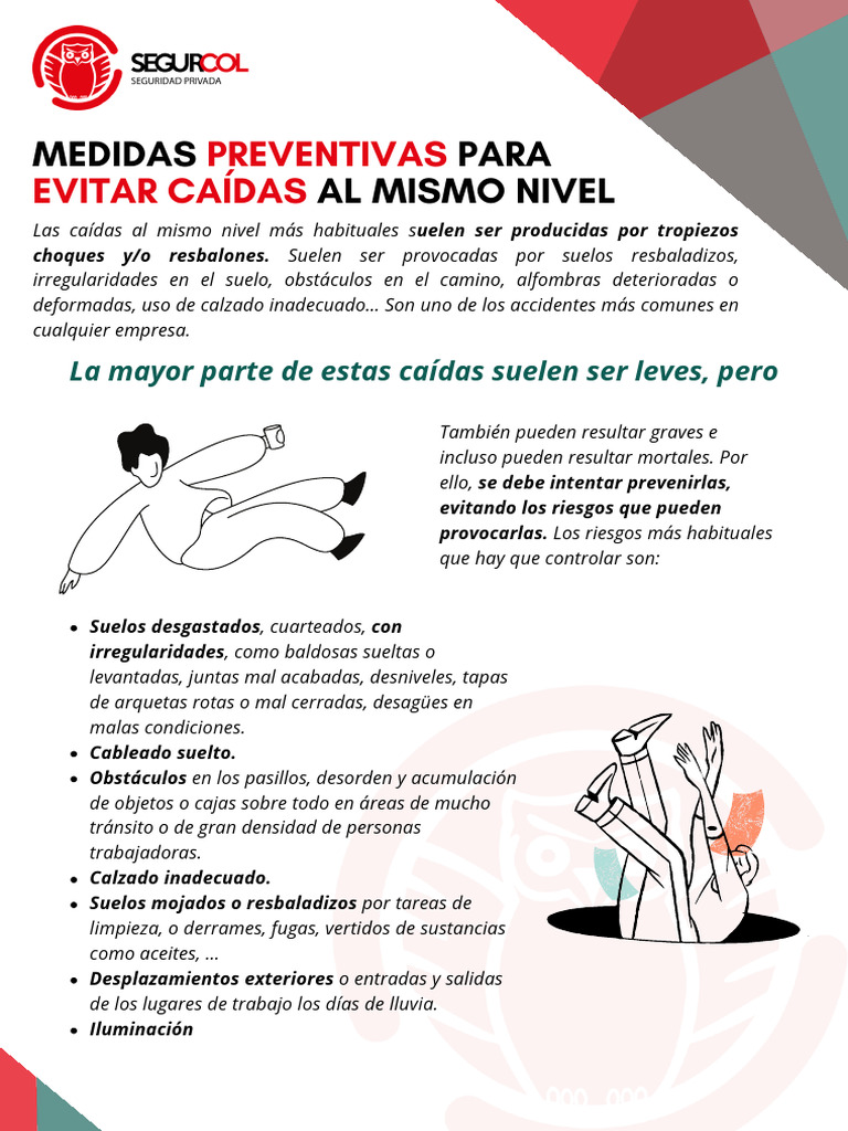 Medidas Preventivas para Evitar Caídas Al Mismo Nivel | PDF