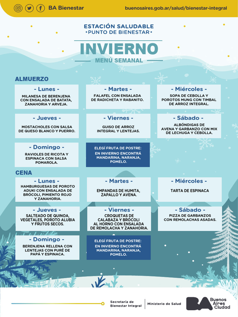 Menú Vegetariano Invierno | PDF | Legumbre | ensalada