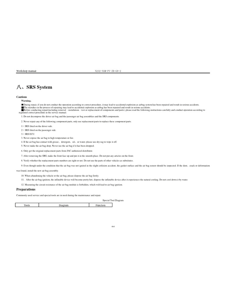 Engine Electronic Electric Sys SRS System | PDF | Airbag | Automotive ...