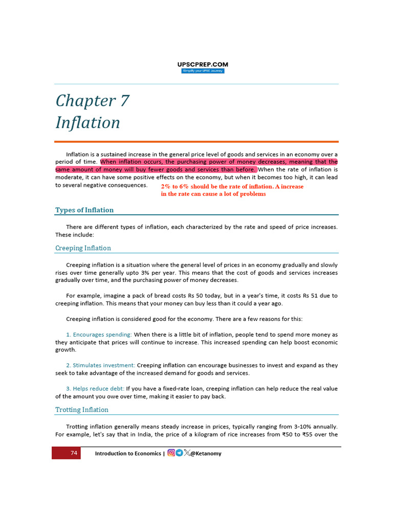Inflation Chapter | PDF | Cost Of Living | Inflation