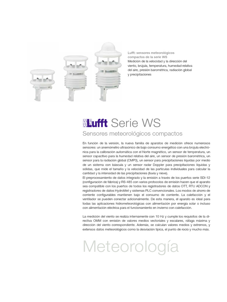 Sensor Luff WS-Serie - ES | PDF | Herida | Meteorología