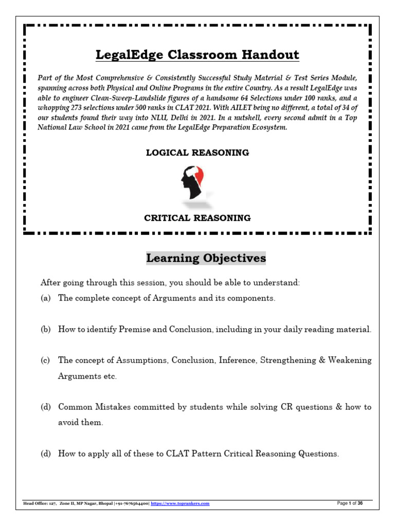 CR Essential Basics Concept-LEGAL EDGE | PDF | Argument | Inference