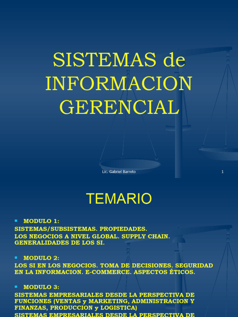 Sistema de Informacion Gerencial | PDF | Logística | Planificación de recursos empresariales