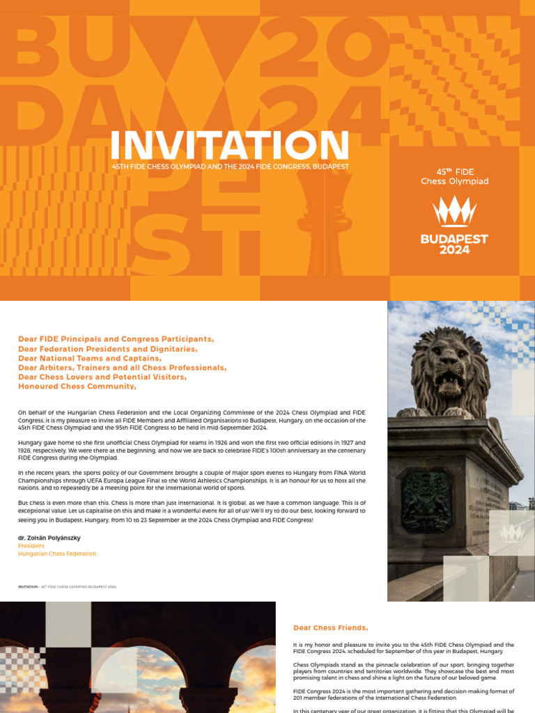 Invitation of The 45th Chess Olympiad | PDF | Budapest | Hungary