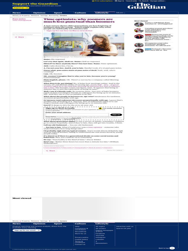 Zoomers vs Boomers: Punctuality Gap | PDF