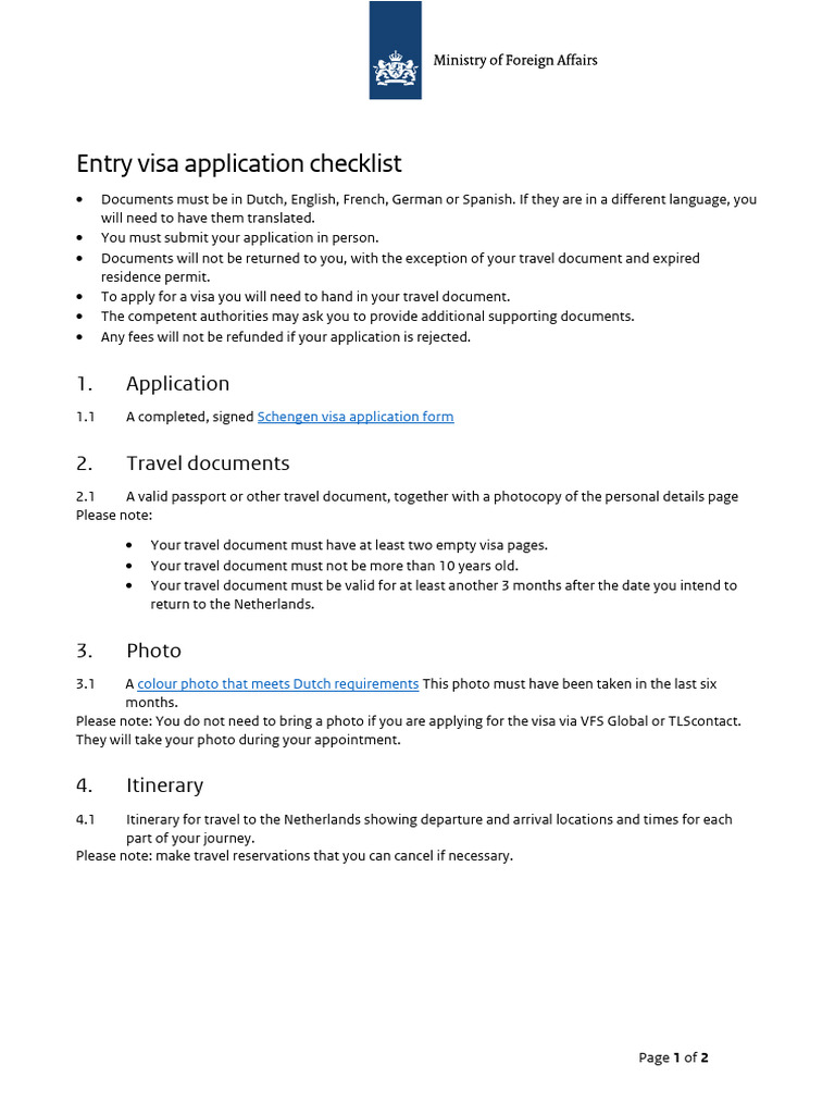Checklist Application Entry Visa | PDF | Travel Visa | Cultural Globalization