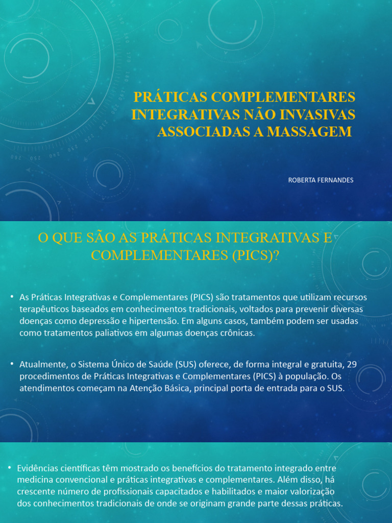 Práticas Complementares Integrativas Não Invasivas Associadas A Massagem | PDF | Homeopatia ...