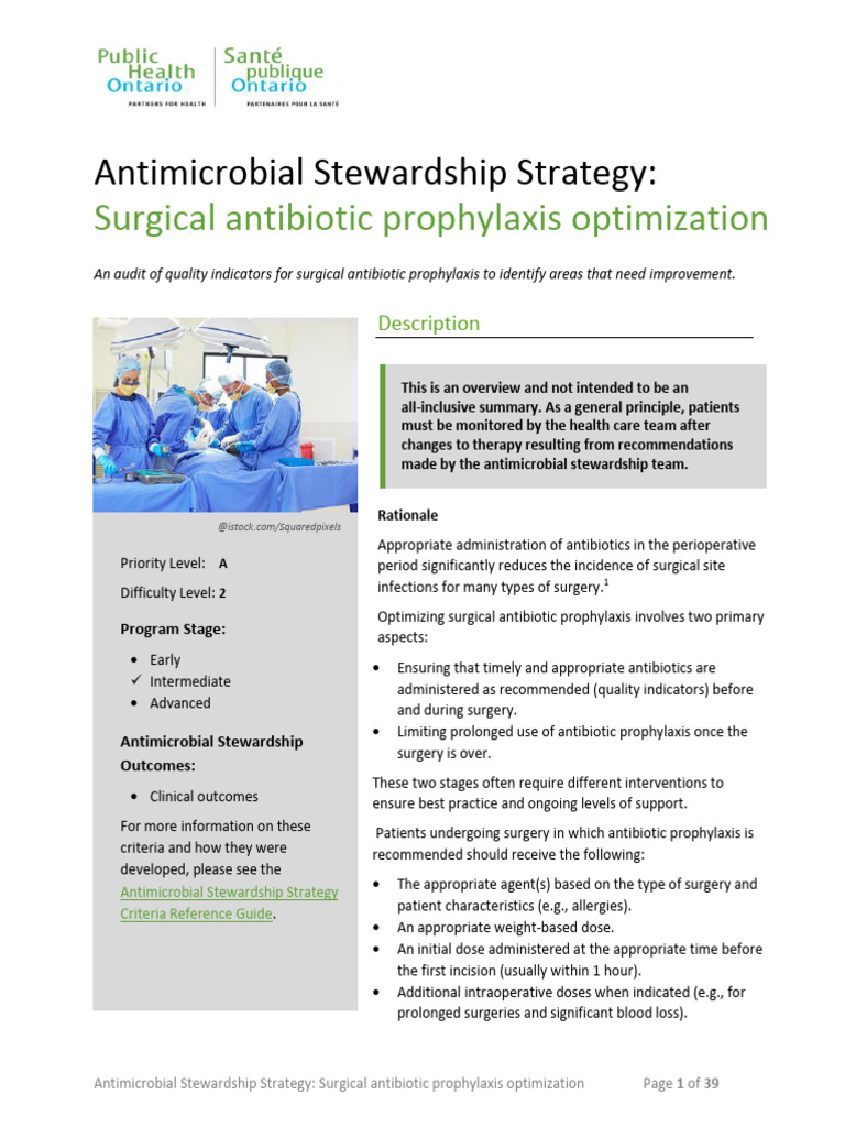 ASP Strategy Surgical Antibiotic Prophylaxis | PDF | Surgery ...