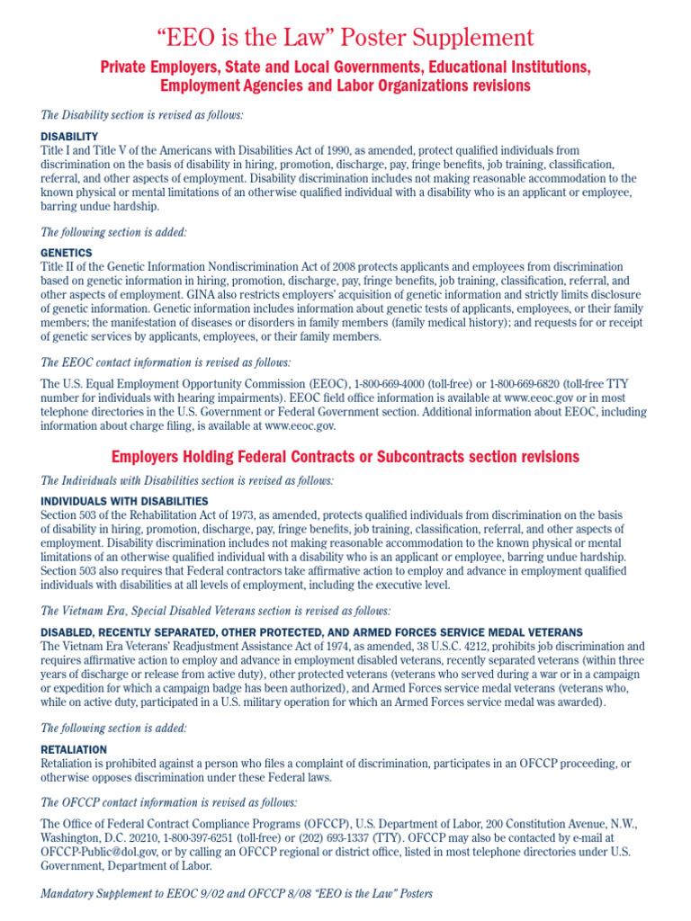 Eeoc Gina Supplement | PDF | Equal Employment Opportunity Commission ...