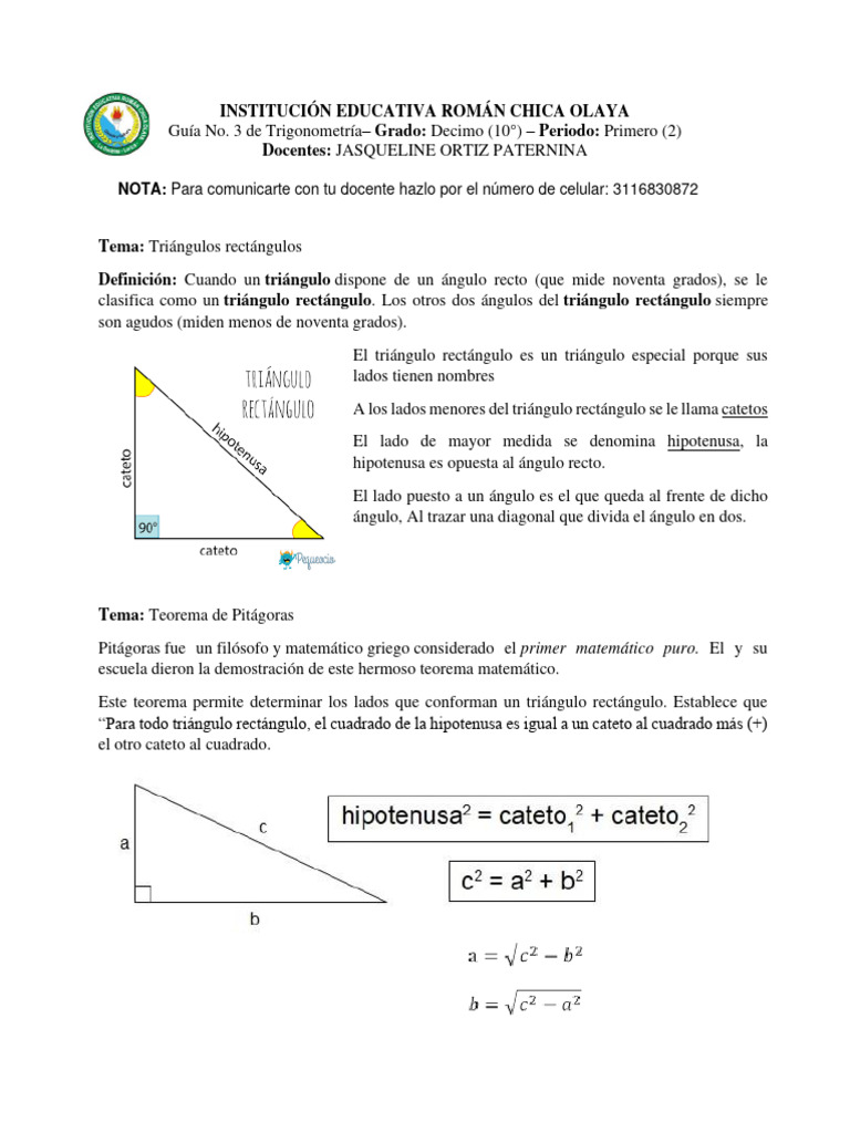GUIA 3 de Trigonometria 2021 | Descargar gratis PDF | Triángulo | Funciones trigonométricas