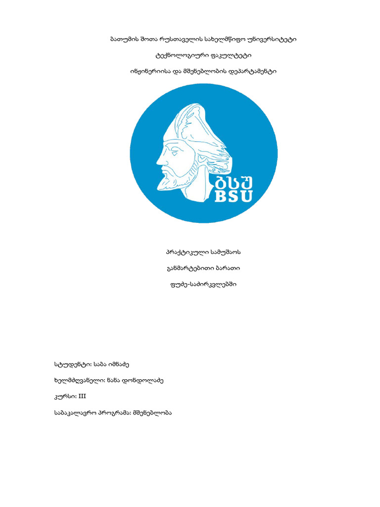 საბა იმნაძე ფუძე საძირკვლები პროექტი Pdf