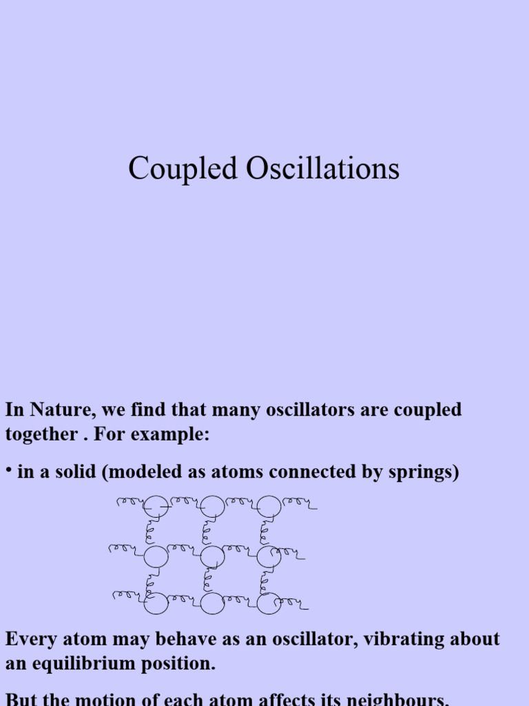 Coupled Oscillations - 2023 | PDF | Oscillation | Normal Mode