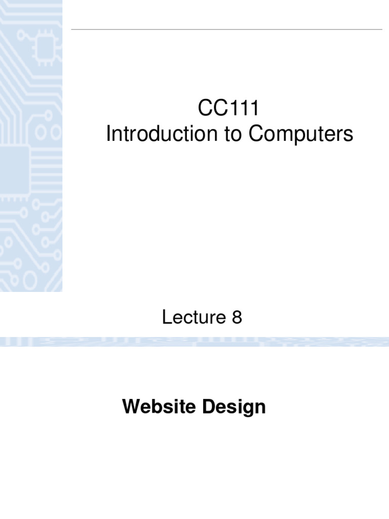 Lec8-Website Design | PDF | Html Element | Html