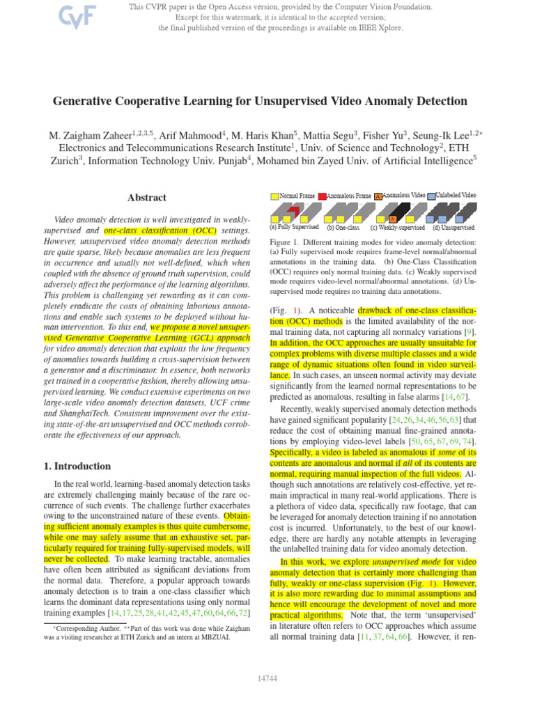 Zaheer Generative Cooperative Learning For Unsupervised Video Anomaly ... Zaheer Generative Cooperative Learning For Unsupervised Video Anomaly ...