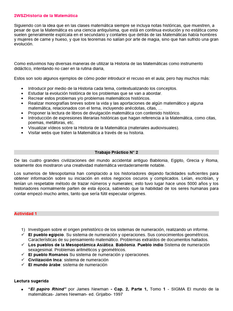 Historia y Sistemas de Numeración | PDF | Números | Matemáticas