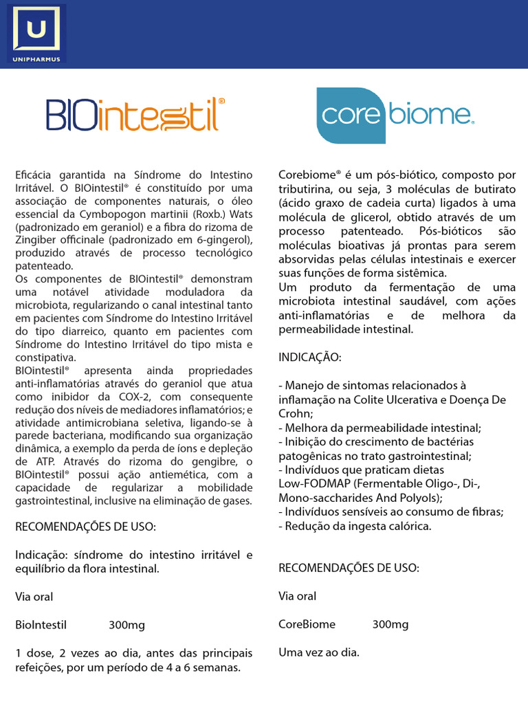 Biointestil - Corebiome - Stomazinc - Gastrofort | PDF | Indigestão ...