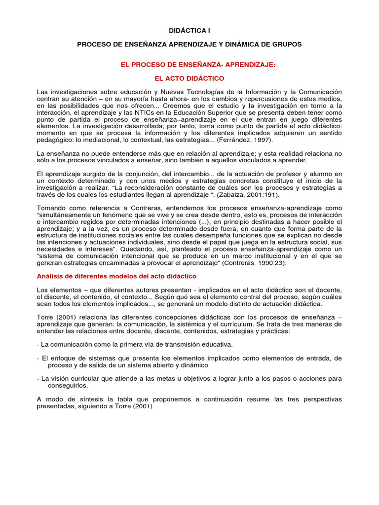 El Proceso de Enseñanza y Aprendizaje | PDF | Enseñando | Aprendizaje