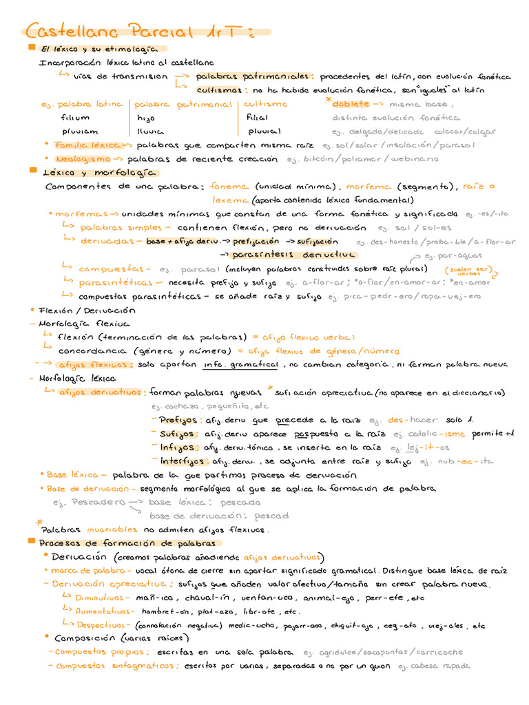 Castellano 2bach | PDF | Vocabulario | Lingüística