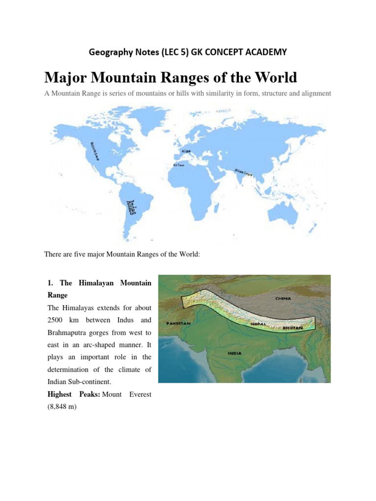 Mountains Notes | Download Free PDF | Earth Sciences | Geomorphology