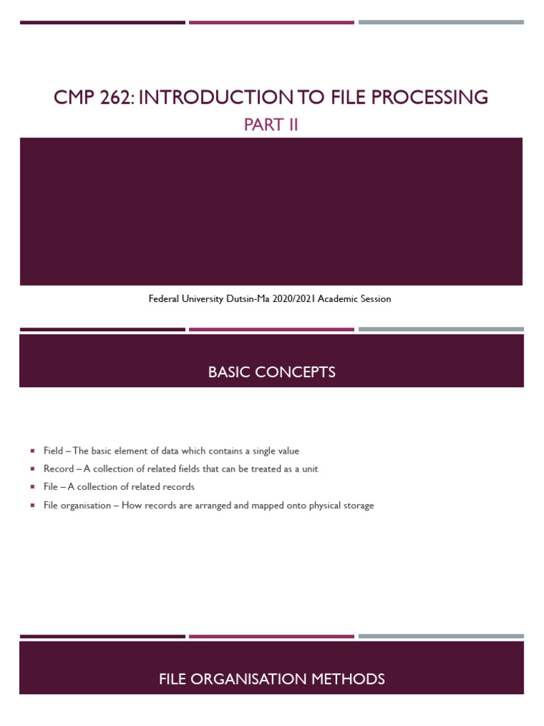 File Processing Methods Explained | PDF | Computer Data Storage ...