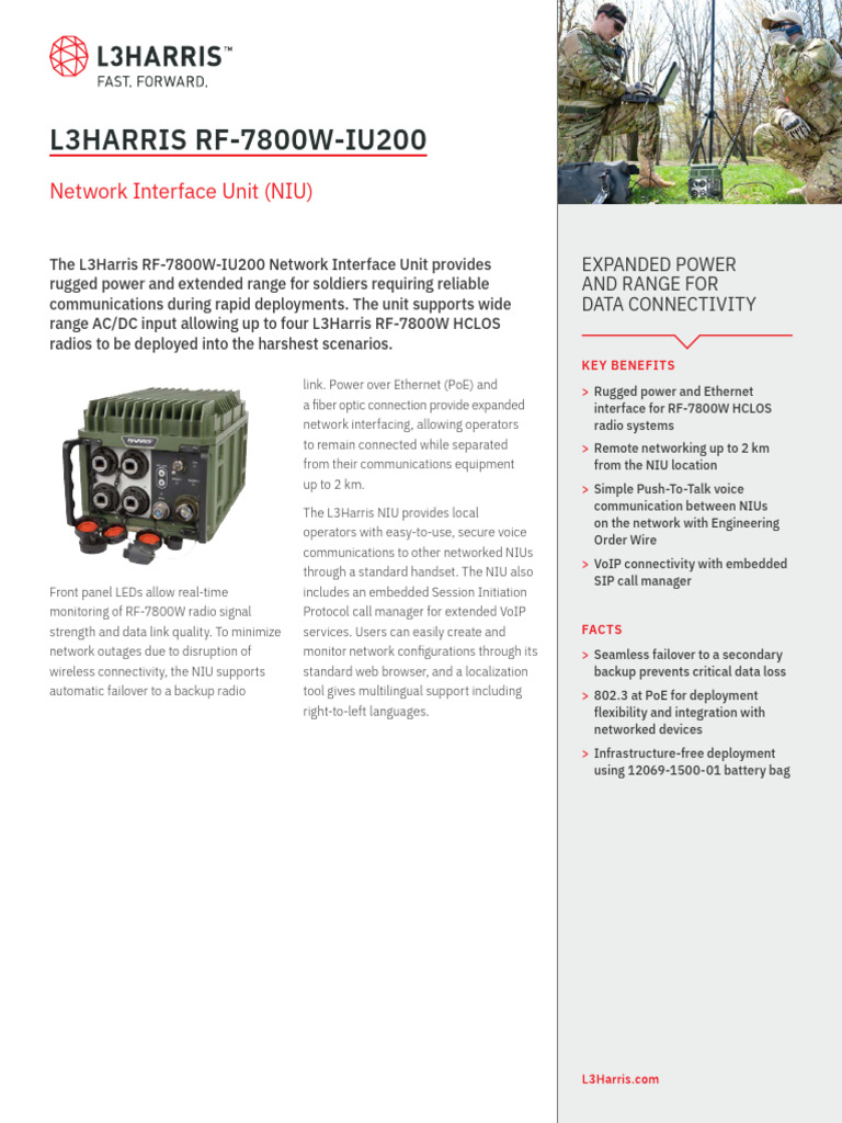 Cs Tcom RF 7800w Iu200 Network Interface Unit Datasheet | PDF ...